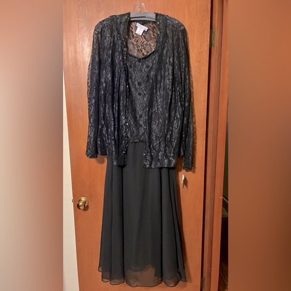 Roaman's | Dresses | Nwt Roamans Black Formal Dress With Lace Cardigan ...